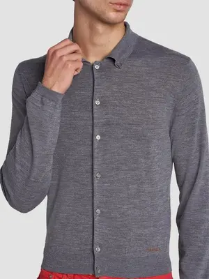 Versace Wool Collared Cardigan
