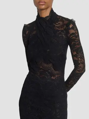 Rabanne Lace Wrap Long-sleeve Top - Black