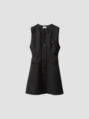 Versace Lightweight Wool-mohair Minidress - Black