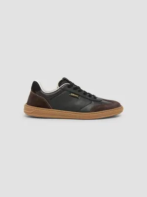 Versace Leather & Suede Low-top Sneakers - Moka Nero