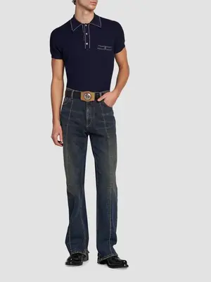 Versace Cotton Polo Sweater