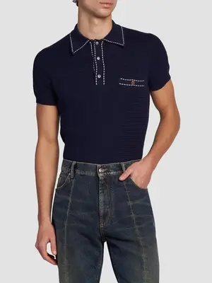 Versace Cotton Polo Sweater