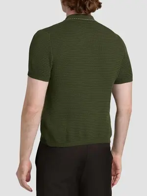 Versace Cotton Button-front Short-sleeve Sweater