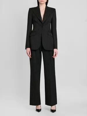 Dolce & Gabbana Pinstriped Stretch Virgin-wool Single-breasted Blazer
