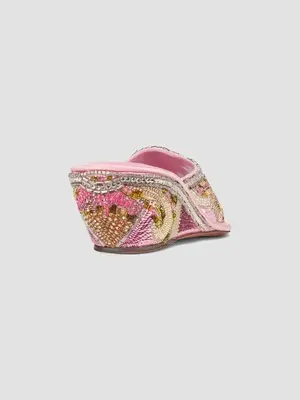 Versace 50mm Beaded Mule Wedges