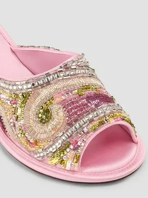 Versace 50mm Beaded Mule Wedges