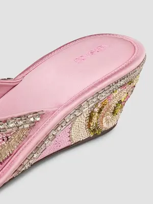 Versace 50mm Beaded Mule Wedges