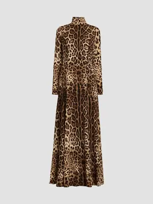 Dolce & Gabbana Leopard Silk Charmeuse Maxi Dress - Leo