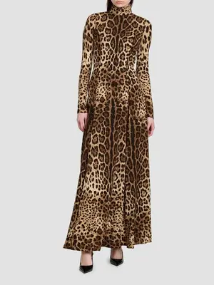 Dolce & Gabbana Leopard Silk Charmeuse Maxi Dress