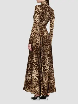 Dolce & Gabbana Leopard Silk Charmeuse Maxi Dress