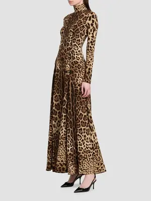 Dolce & Gabbana Leopard Silk Charmeuse Maxi Dress