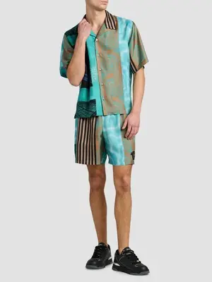 Versace Printed Silk Camp Shirt