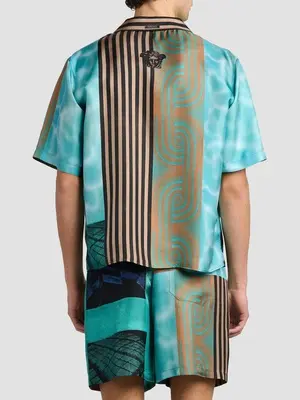 Versace Printed Silk Camp Shirt