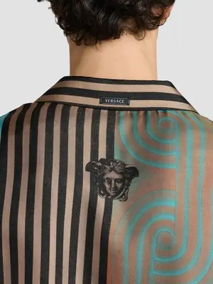 Versace Printed Silk Camp Shirt