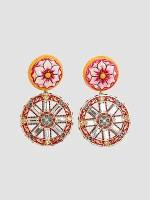 Dolce & Gabbana Goldtone, Glass Crystal & Resin Clip-on Drop Earrings - Multicolor