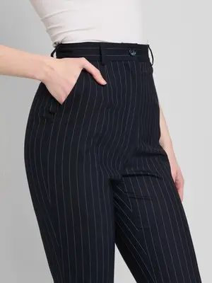 Dolce & Gabbana Pinstriped Stretch Virgin Wool Slim-leg Pants