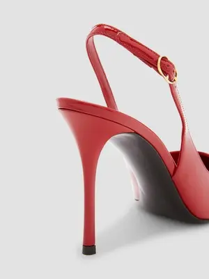 Dolce & Gabbana Vernice 90mm Leather Stiletto Slingback Pumps - Rosso
