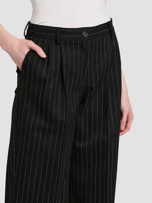 Dolce & Gabbana Pinstriped Virgin Wool-cashmere Straight-leg Pants