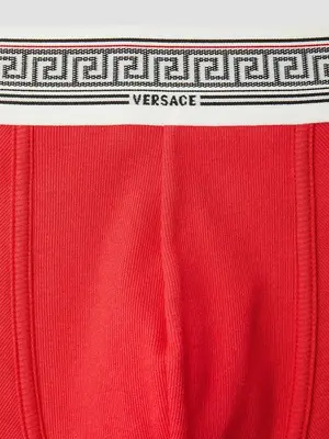 Versace Ribbed Greca Medusa Stretch-cotton Trunk Briefs - Bright Red