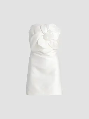 SACHIN BABI Anora Floral-appliqué Strapless Minidress - Ivory