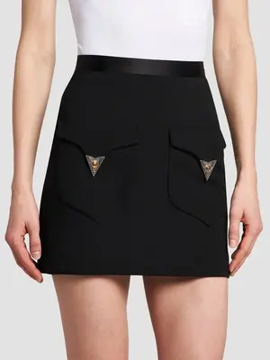 Versace La Vacanza Hardware-embellished Wool Miniskirt