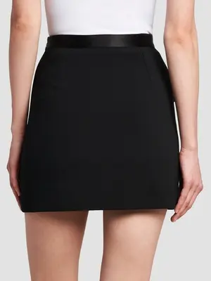 Versace La Vacanza Hardware-embellished Wool Miniskirt