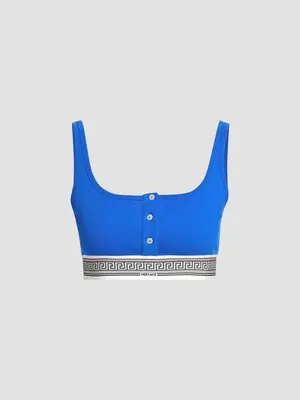 Versace Ribbed Greca Bralette - Blue