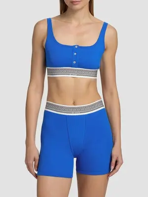 Versace Ribbed Greca Bralette