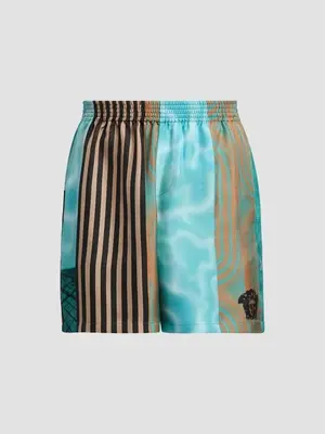 Versace Floating Printed Silk Twill Shorts