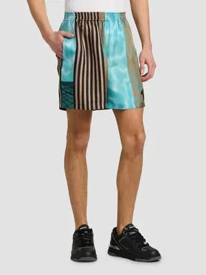 Versace Floating Printed Silk Twill Shorts