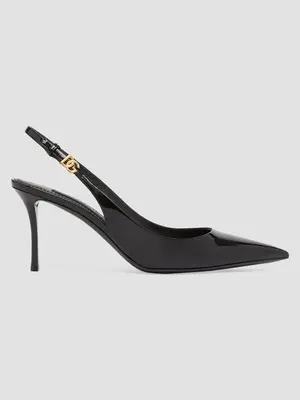 Dolce & Gabbana Vernice 75mm Patent Leather Slingback Pumps - Nero