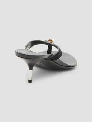 Versace 50mm Medusa Leather Sandals - Black Gold