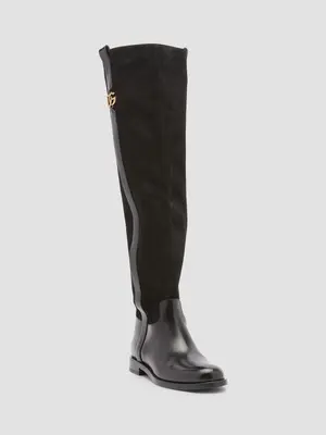 Dolce & Gabbana Equestrian Suede & Leather Boots