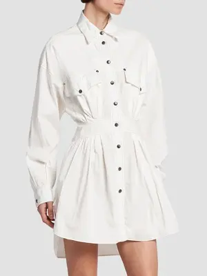 Versace La Vacanza Poplin Cotton Utility Shirtdress
