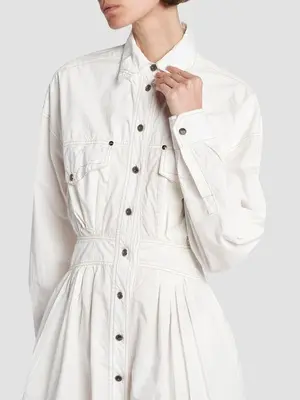 Versace La Vacanza Poplin Cotton Utility Shirtdress