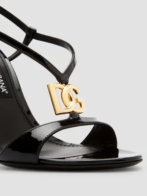Dolce & Gabbana Vernice 105mm Patent Leather Stiletto Sandals - Nero
