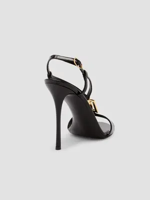 Dolce & Gabbana Vernice 105mm Patent Leather Stiletto Sandals - Nero