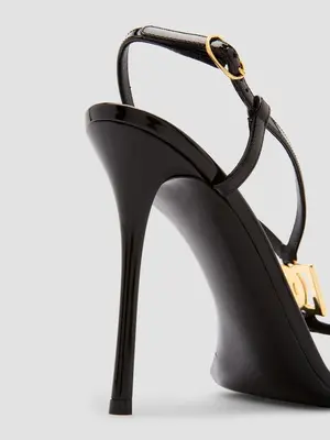 Dolce & Gabbana Vernice 105mm Patent Leather Stiletto Sandals - Nero