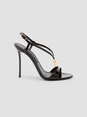 Dolce & Gabbana Vernice 105mm Patent Leather Stiletto Sandals - Nero