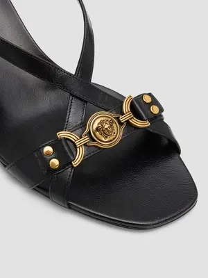 Versace Medusa 50mm Leather Sandals - Black