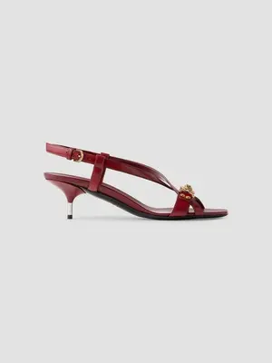 Versace Medusa 50mm Leather Sandals - Red