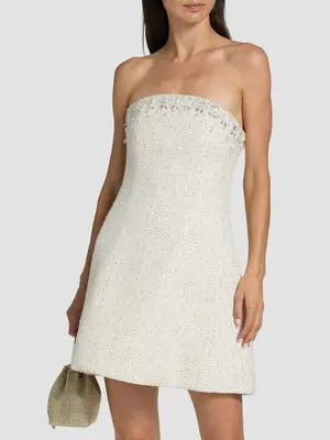 SACHIN BABI Daphne Embellished-tweed Strapless Minidress