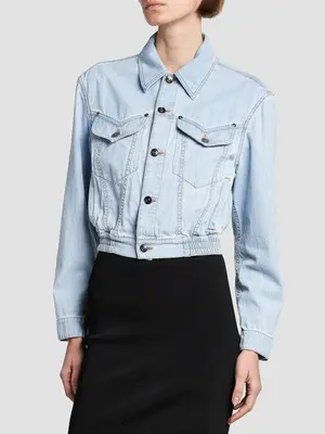 Versace Denim Chambray Blouson Trucker Jacket