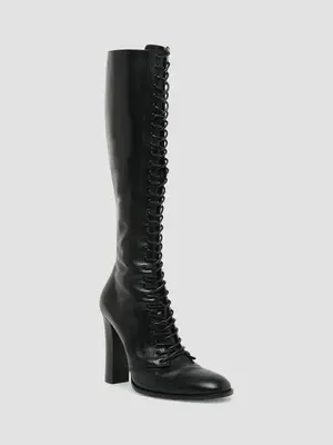 Dolce & Gabbana Round Toe 90mm Leather Knee-high Boots