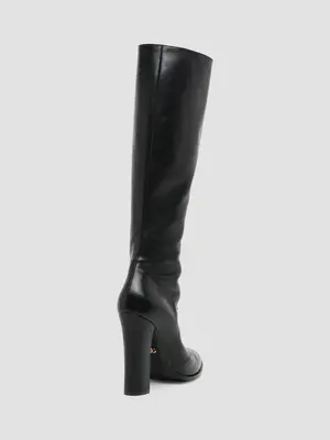 Dolce & Gabbana Round Toe 90mm Leather Knee-high Boots