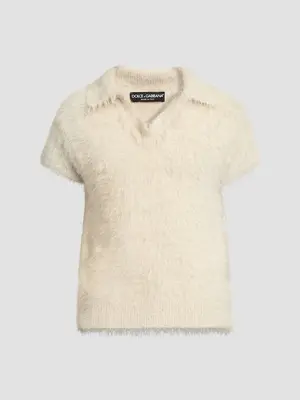 Dolce & Gabbana Textured Polo Shirt - Medium Beige