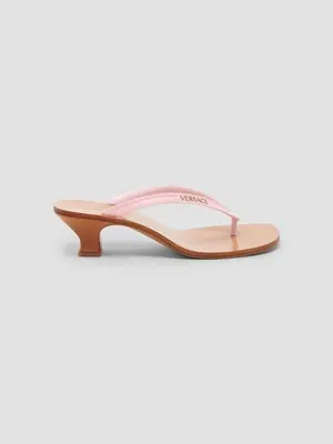 Versace 40mm Logo Sandals - Pink