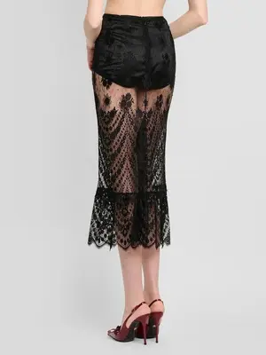 Dolce & Gabbana Pizzo Chantilly Lace Midi Skirt