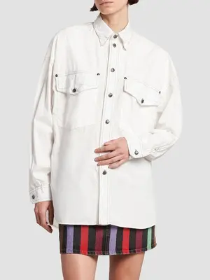 Versace La Vacanza Cotton Poplin Utility Shirt