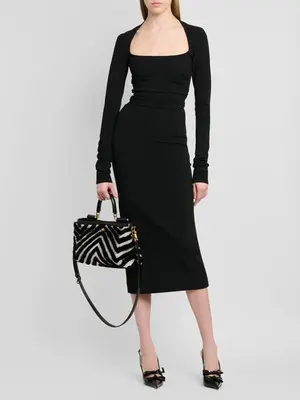 Dolce & Gabbana Jersey Scoopneck Midi Dress
